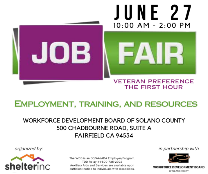 Shelter Inc. Job Fair - WDB Solano